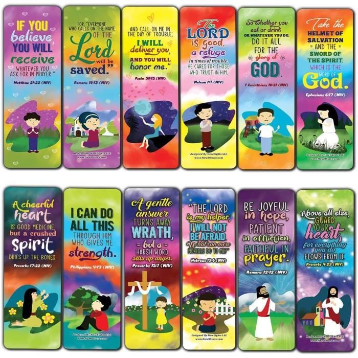 Positive Bible Versets Bookmarks (12-Pack) - Vbs Dimanche De Pâques ...
