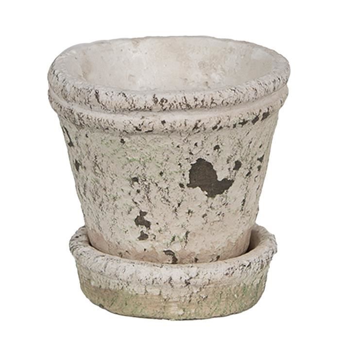 Pot de fleurs - CLAYRE & EEF - 6TE0503S - Ø 9x9 cm - Beige - Pierre ...