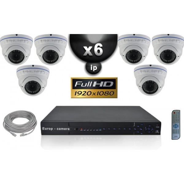 Kit Vidéo Surveillance PRO IP : 6x Caméras POE Dômes IR 35M SONY 1080P ...