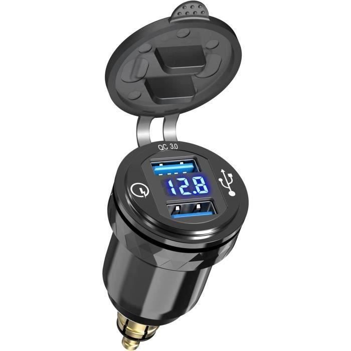 HuiYa Moto Plug DIN Hella Dual QC30 USB Tlphone Chargeur with LED ...