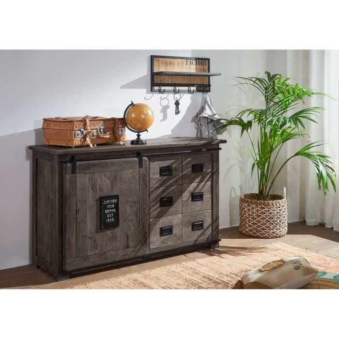 Buffet en bois de manguier huilé RAILWAY N° 421 - Cdiscount Maison