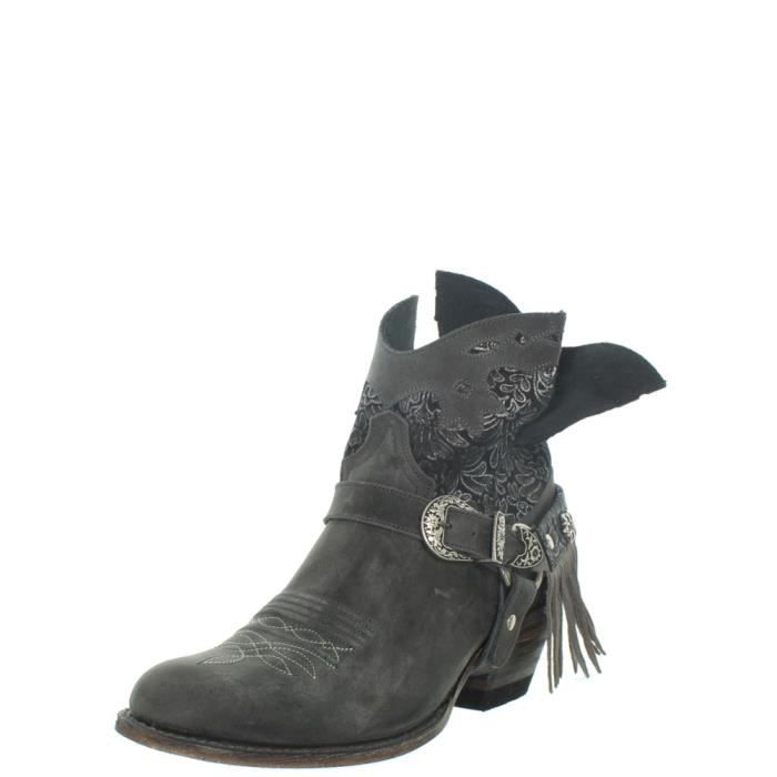 Bottes en cuir Sendra Deborah - Gris Gris - Cdiscount Chaussures