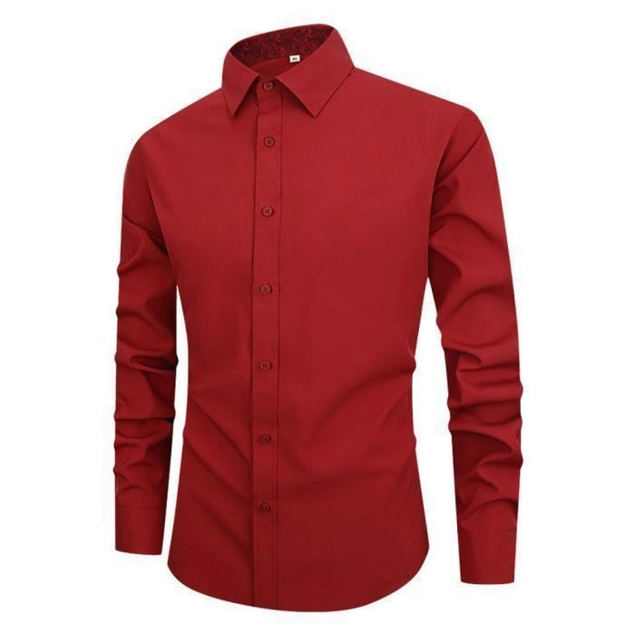 Chemise Homme Slim Fit Grande Taille Manches Longues Col Carreaux ...