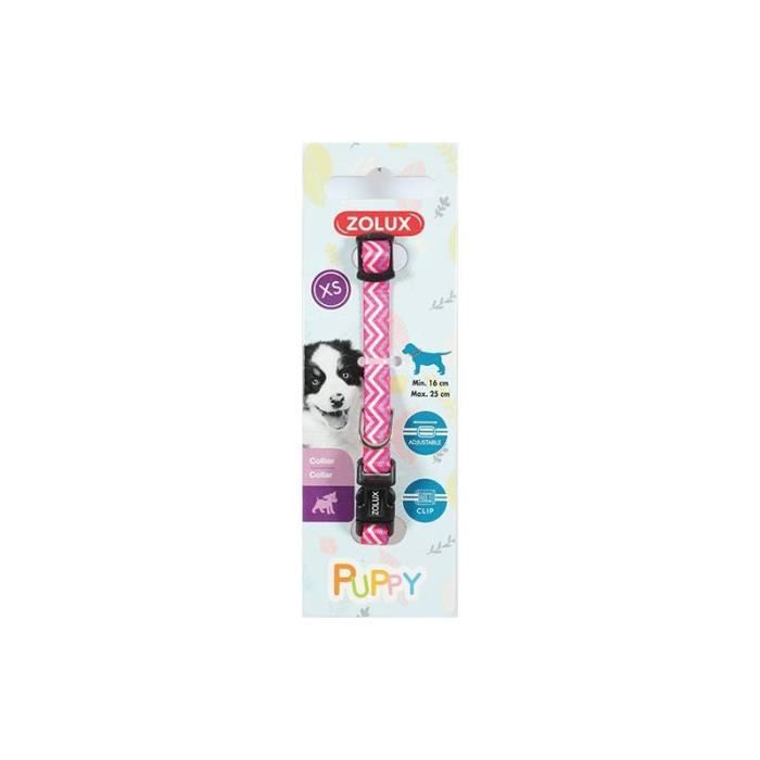 Collier chiot Rose Puppy Pixie Zolux Couleur : Rose - aille (0 à 10 ...