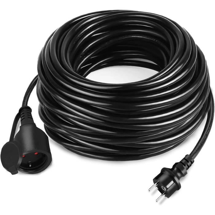 LZQ Rallonge électrique avec capuchon de protection - 30 m - 230 V - IP44 - Pour l'extérieur ...