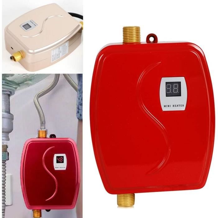 Chauffe-Eau Électrique Sans Réservoir, Mini Chauffe-Eau 3800W 220V Chauffe-Eau Électrique ...