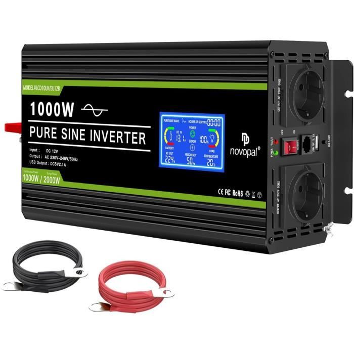 Convertisseur Pur Sinus 1000W- Onduleur Convertisseur 12V 220V 230V ...