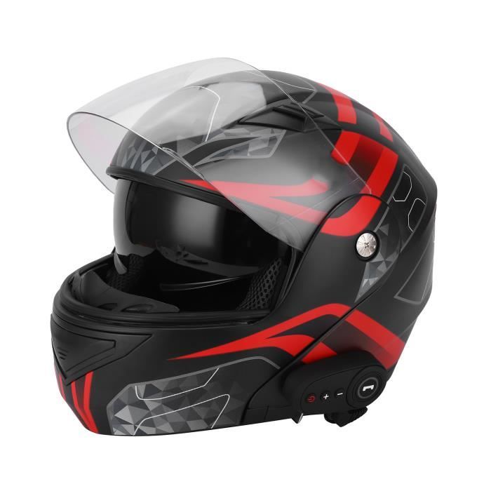VINGVO Casque Bluetooth Casque de moto Bluetooth rabattable anti-buée ...