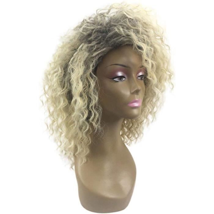 Synthétique Afro Court Kinky Bouclé Perruques Ombre Marron À Blond ...