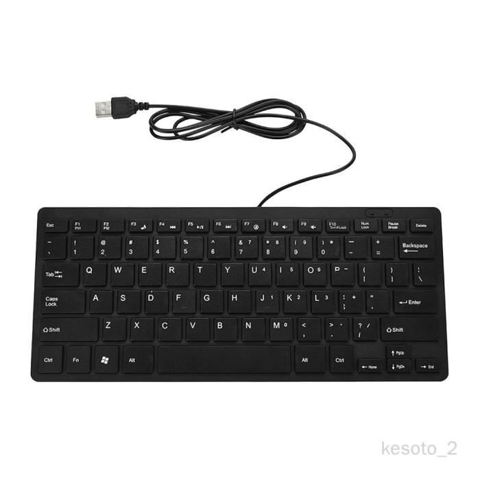 Mini Clavier Filaire Slim 78 Touches USB Multimédia pour Ordinateur PC ...