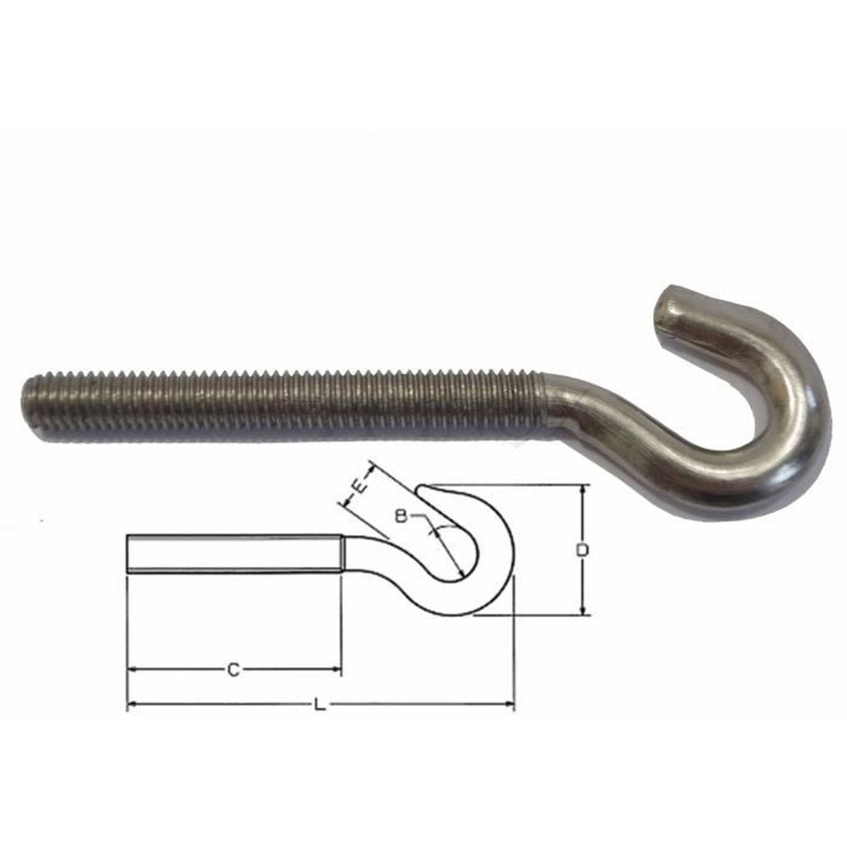 Crochet tige filetée M6 mm inox 304 Longueur 77mm - Cdiscount Bricolage