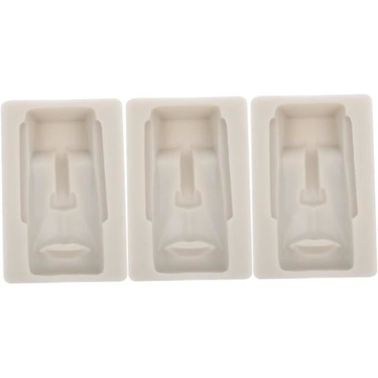 3 Pièces Moule De Statue En Pierre De Moai Moules En Silicone Pour ...
