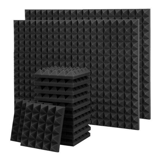 Lot de 36 Mousses Acoustiques Pyramidales, Mousse InsonoriséE 9,8 X 9,8 ...