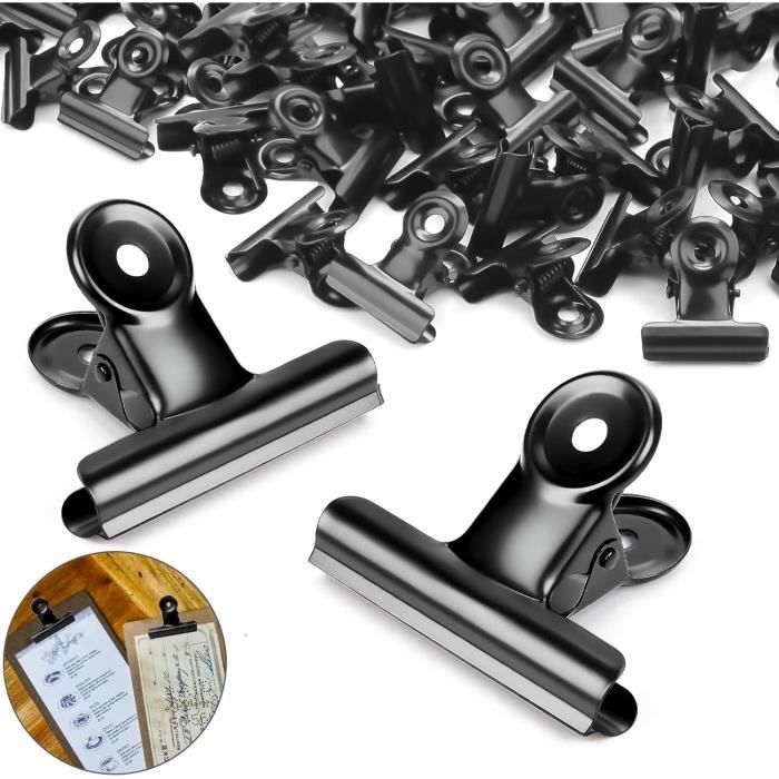 60 Pièces Pince Bulldog Clips Bulldog 20mm Métal Pinces à Dessin Noires ...