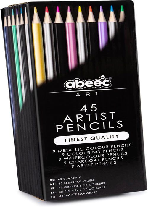 45 Crayons D'Artiste|Crayons De Couleur Pour Adultes|Contient Des ...