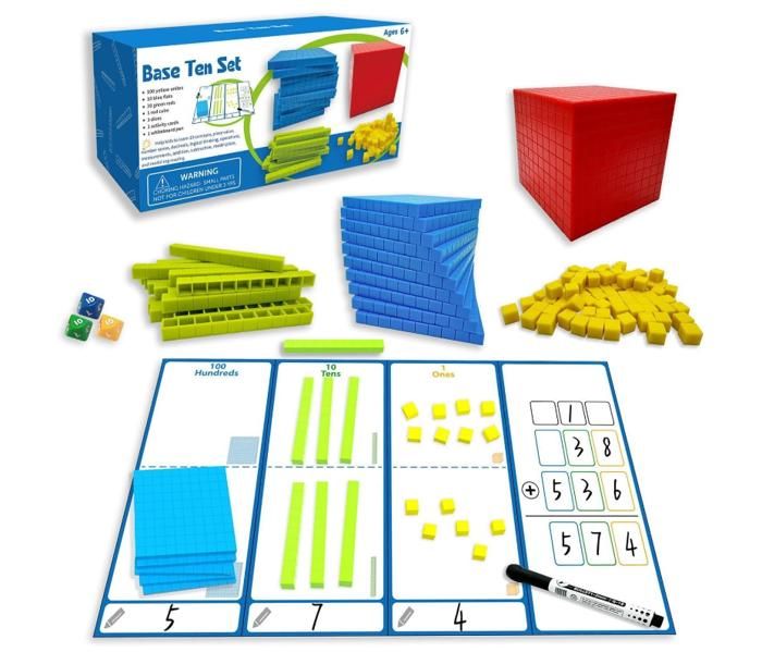 Base Ten Blocks Set, Base Ten Manipulants,Cubes de Jeu de mathématiques ...