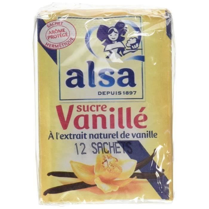 ALSA - LOT DE 5 - ALSA - Sucre vanillé - 12 sachets - 90 g ...