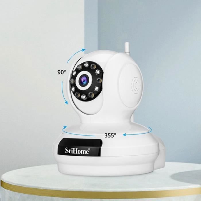 SRIHOME Caméra Surveillance vidéo WiFi à domicile Camera IP Vision nocturne Audio bidirectionnel ...