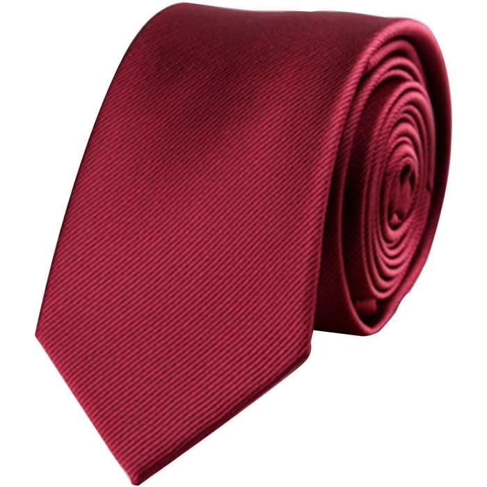 Cravate Homme - J1994 - Rouge - Fine 6cm - 147cm Bordeaux - Cdiscount ...
