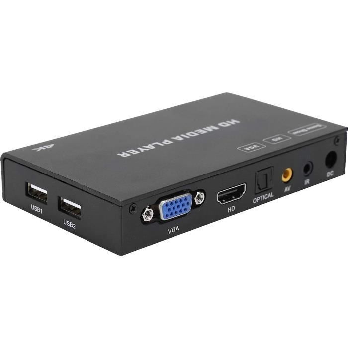 Lecteur multimédia 4K avec télécommande, Lecteur multimédia numérique ...