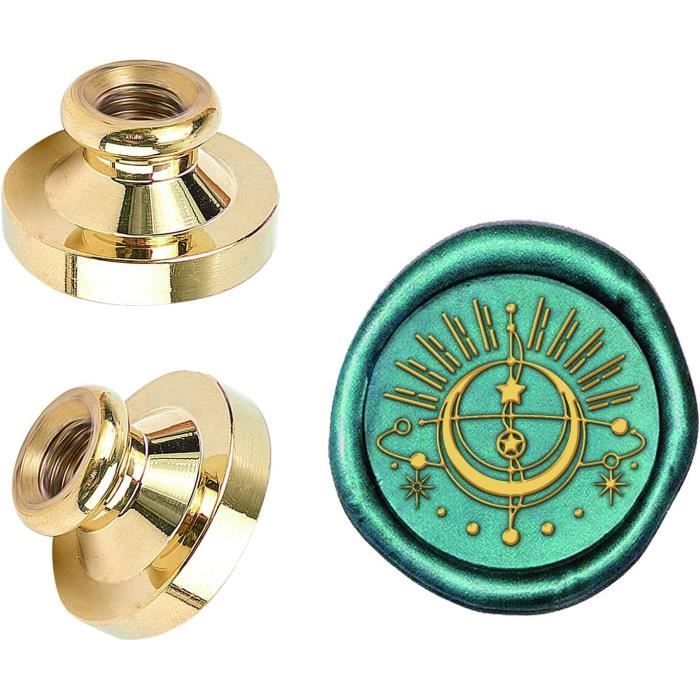 Moon Stars and Beam Motif Sceau de Cire Timbre Tête 25mm Amovible ...