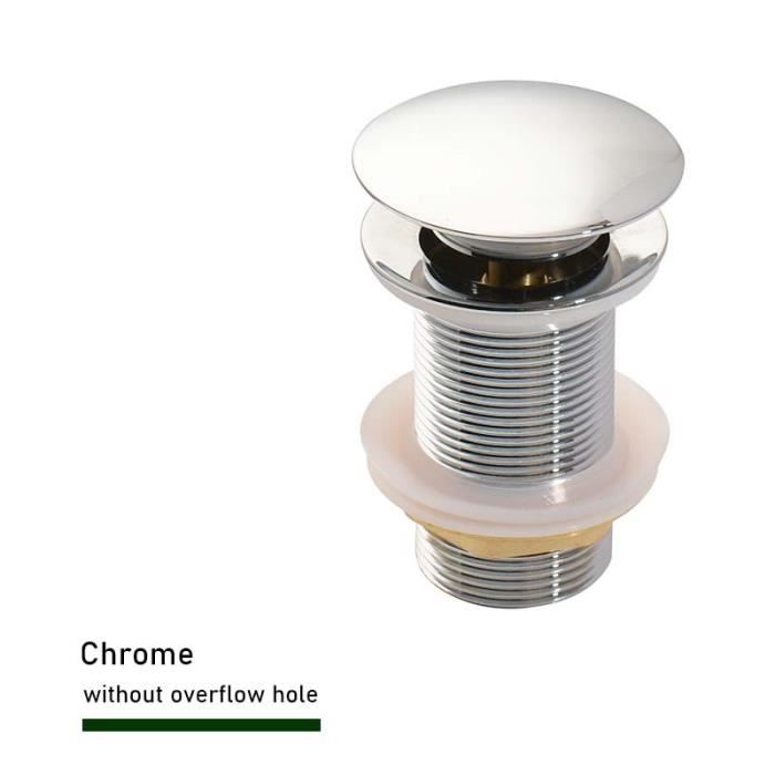 Chrome sans trou - Bathroom Sink Push Down Pop Up Stopper Drain In ...