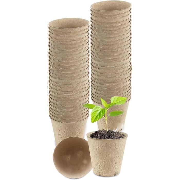 Lot De 40 Pots De Fleurs Ronds Biodégradables En Fibre De 6 Cm Pour La ...