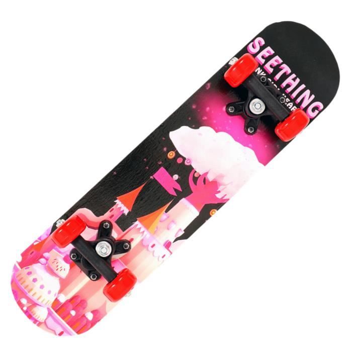 Skateboard Complète 23 Pouces Longboards à Roulettes en Bois D'Érable ...