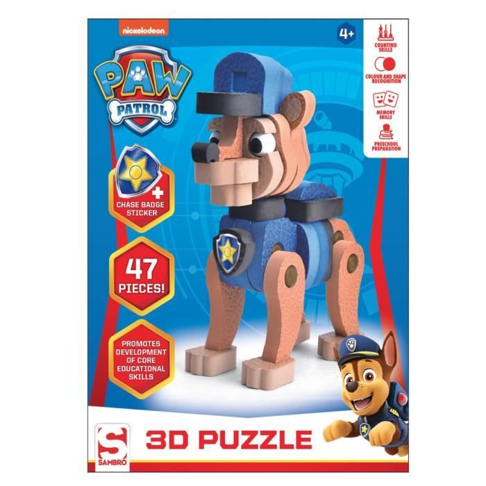 Paw patrol 3d puzzle chase 47 pièces - Cdiscount Jeux - Jouets