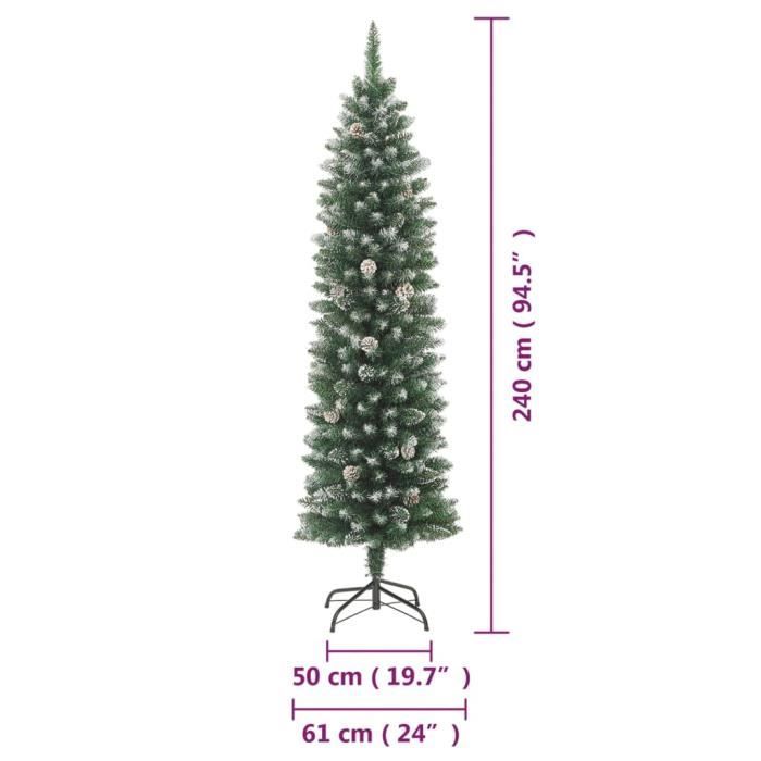 Sapin de Noël artificiel mince avec support 240 cm PVC - SALALIS - DP1709 - Cdiscount Maison