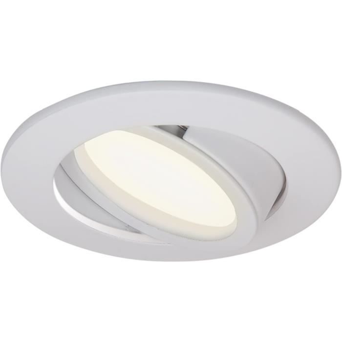 Lot De 1 Spot Led Encastrable Complet Orientable Blanc Mat Avec Ampoule