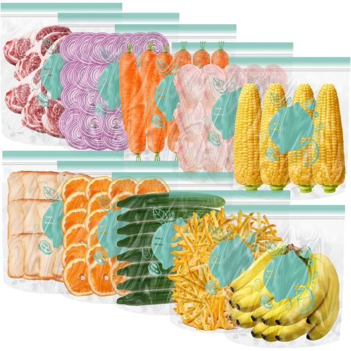 15 Pièces Sac Congelation Réutilisables,Sacs Hermétiques de Stockage ...