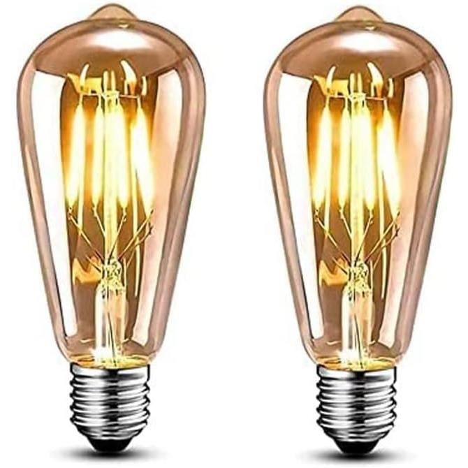 Lot De 6 Ampoules Led Vintage Edison St64, Es E27 À Vis 4 W = 40 W, 220 V 2700 K 470 Lm Non ...
