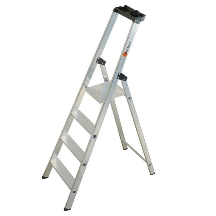 ESCALUX Escabeau professionnel 4 marches - Cdiscount Bricolage
