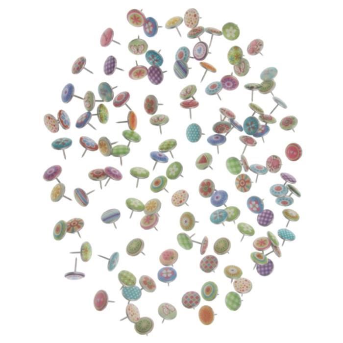 120 pièces broches en coloré outils ronds créatifs punaises pour l ...