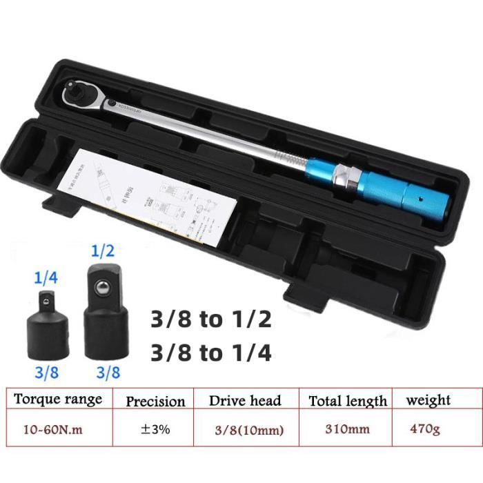 3-8 10-60n.m Adapter Clé dynamométrique de 10 à 60n M clé dynamométrique à entraînement carré de ...