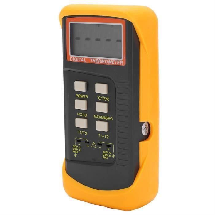 HuiYing-Thermomètre à double canal DT6802 Thermomètre numérique à ...