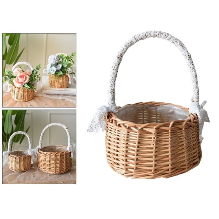 Panier de rangement en osier,S--Panier de rangement en rotin naturel ...