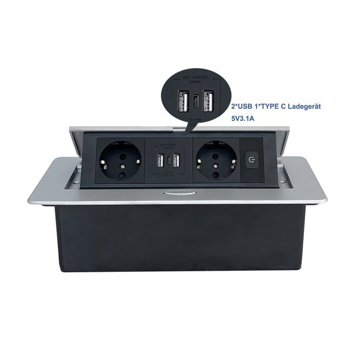 Installation electrique Jacepfy Plateau de table cache, prise de table ...