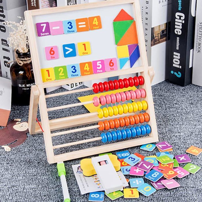 Abaque en bois，multifonctionnel, table dessin double face, puzzle sept ...