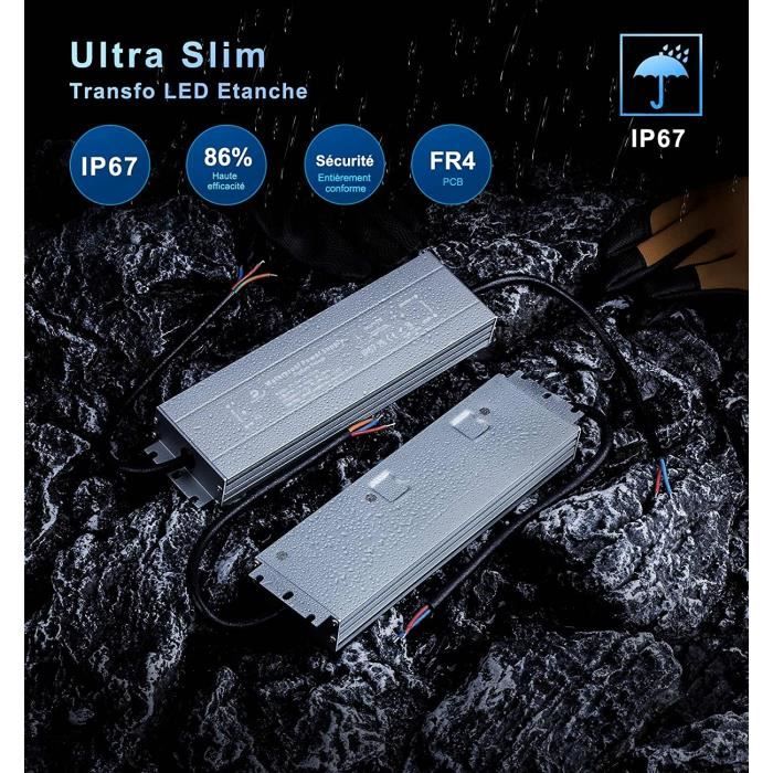 Transformateur 220V 12V LED 300W Driver, Alimentation 25A étanche IP67 ...