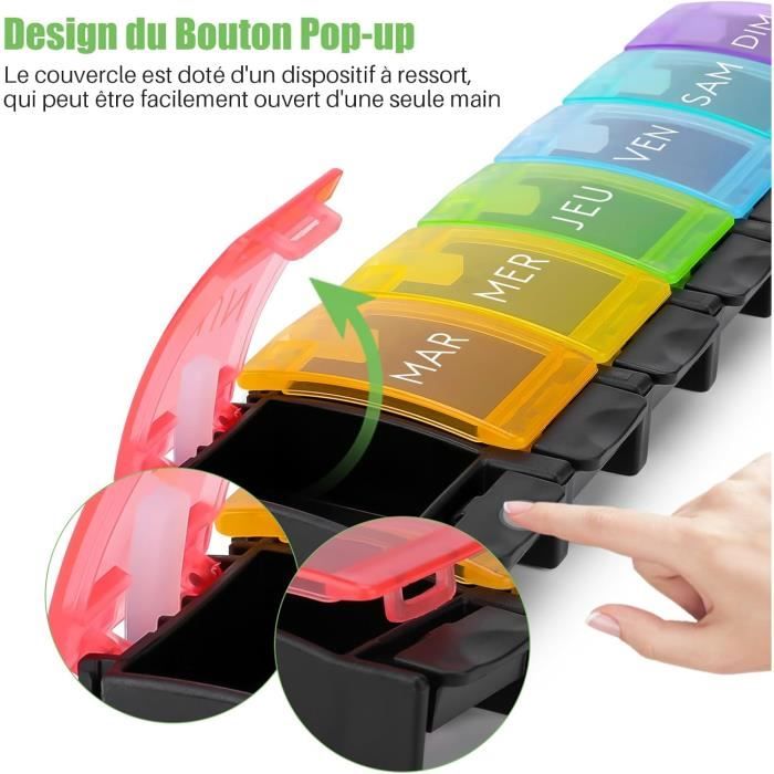 Pilulier Semainier Français 7 Jours - Boîte À Pilules Boîte À ...