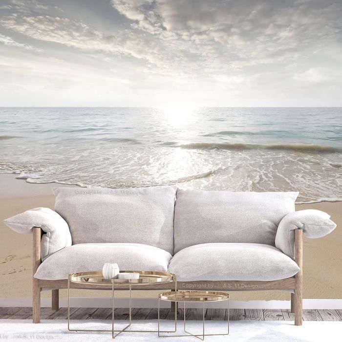 Papier Peint Adhésif Plage Mer 147X105 Cm Mural Décoration Feuille ...