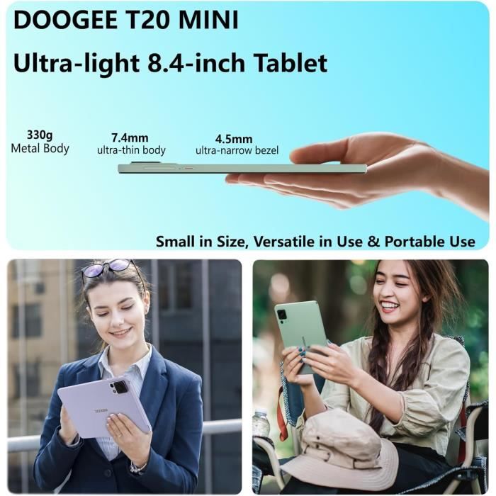 T20 Mini Tablette Android 13,Tablette Tactile 2.3K 8.4 Pouces,Tablettes ...