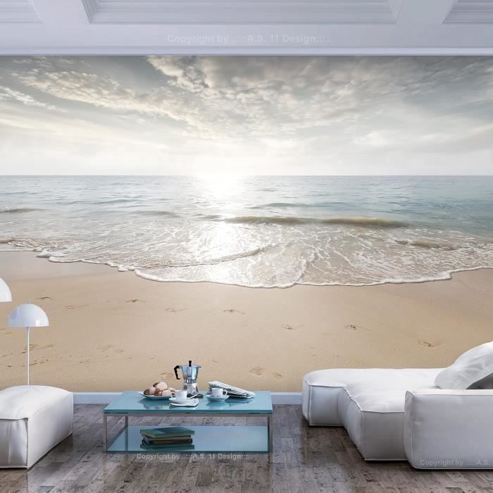 Papier Peint Adhésif Plage Mer 147X105 Cm Mural Décoration Feuille ...