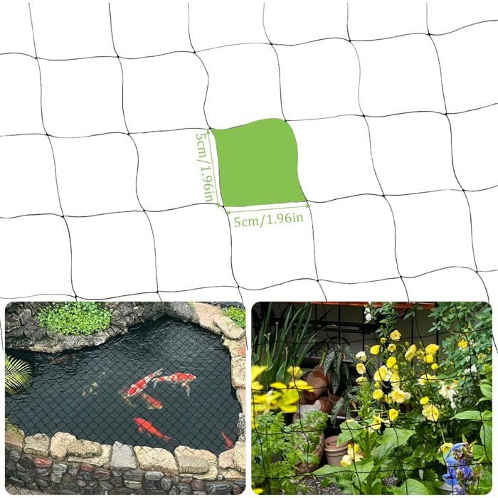 Filet de protection 7,5 x 15 m,nylon,mailles fines,noir,pour clôture de ...