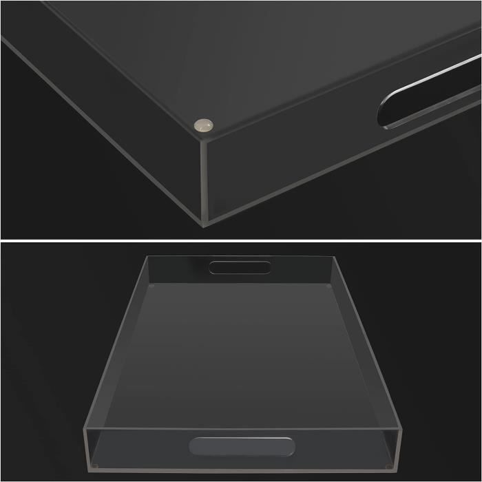 Plateau Transparent En Plastique Acrylique Avec Poignées - L50 X L30 Cm ...