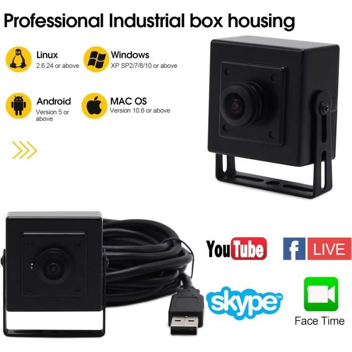 Mini- Caméra Web Usb 1920X1080 Hd Webcam Webcam Fisheye 180 Degrés 2Mp ...