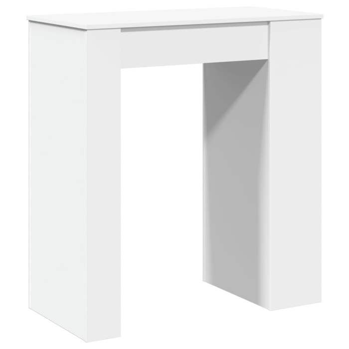 VidaXL Table de bar avec étagères blanc bois d'ingénierie 854382 ...