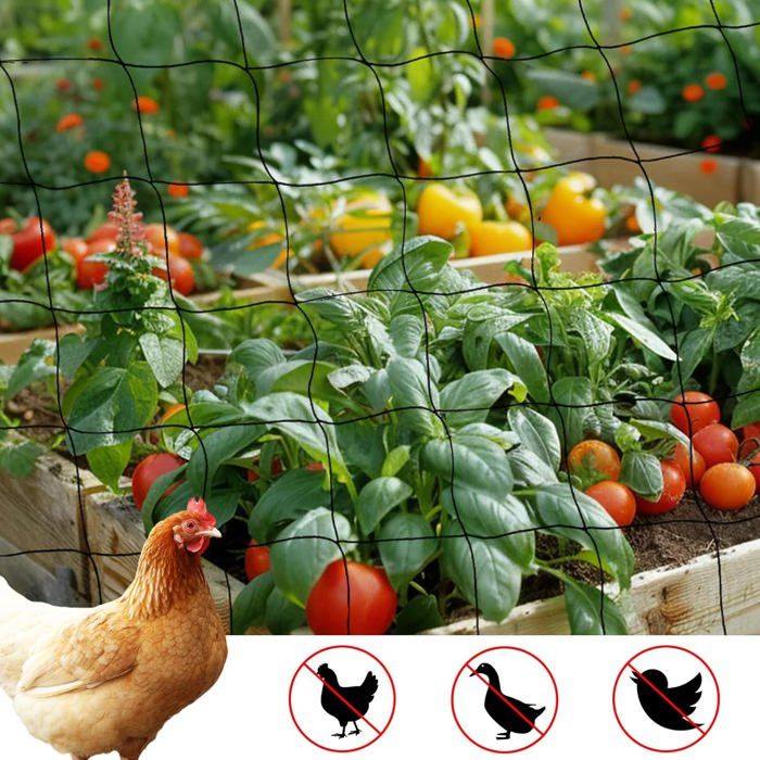 Filet de protection 7,5 x 15 m,nylon,mailles fines,noir,pour clôture de ...